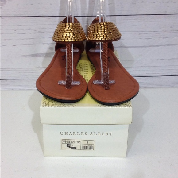 Charles Albert | Shoes | Charles Albert Sandal Size 9 Brown Gold | Poshmark
